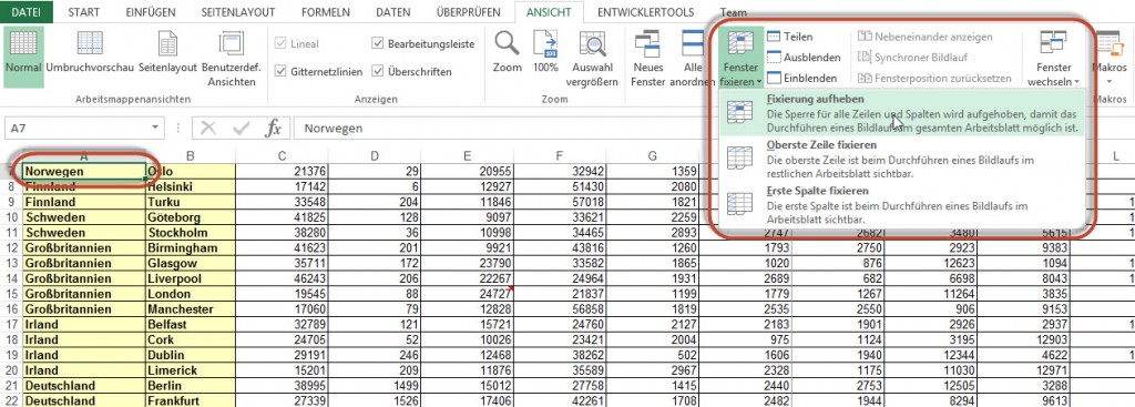 Spaltenköpfe – Excel nervt