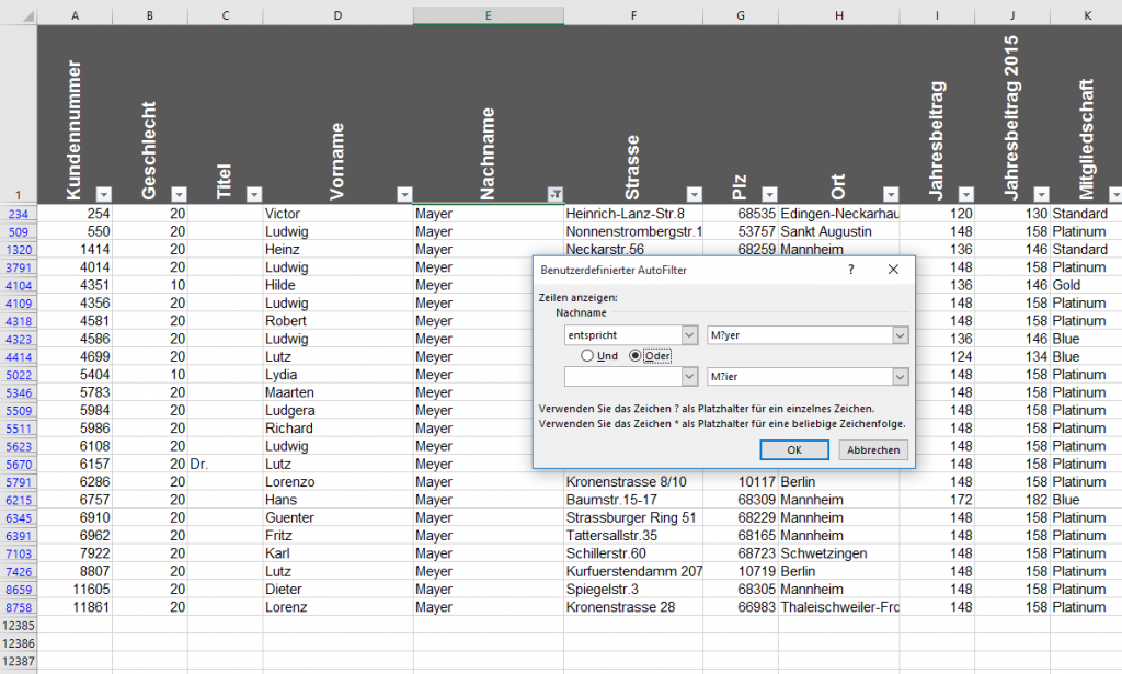 entspricht – Excel nervt