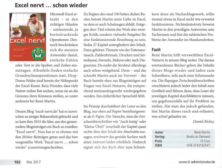 Rezension – Excel nervt