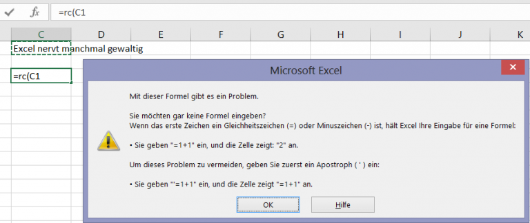 RC – Excel nervt