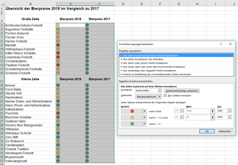 Symbole – Excel nervt