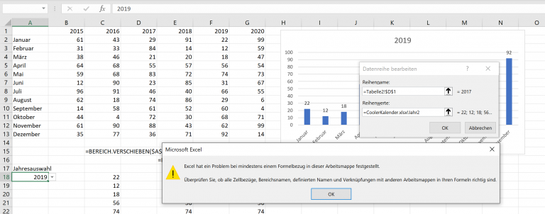 Dynamische Diagramme Excel Nervt