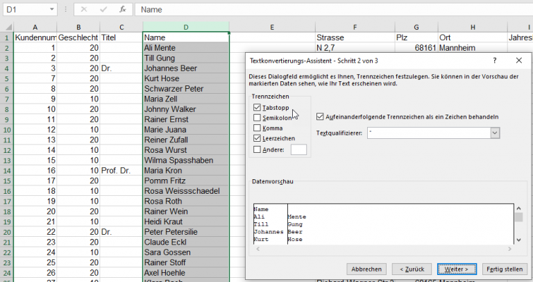 Tabstopp – Excel nervt