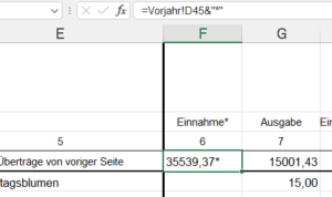 Fußnote – Excel nervt