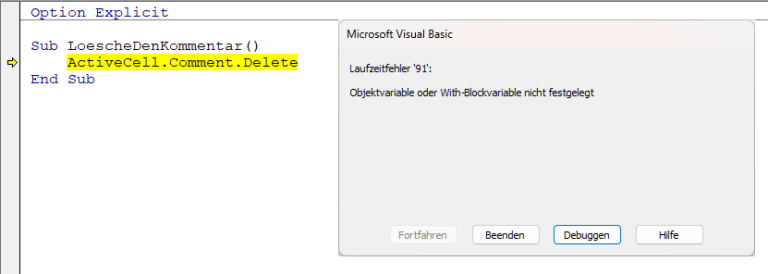 Objektvariable Oder With Blockvariable Nicht Festgelegt Excel Nervt